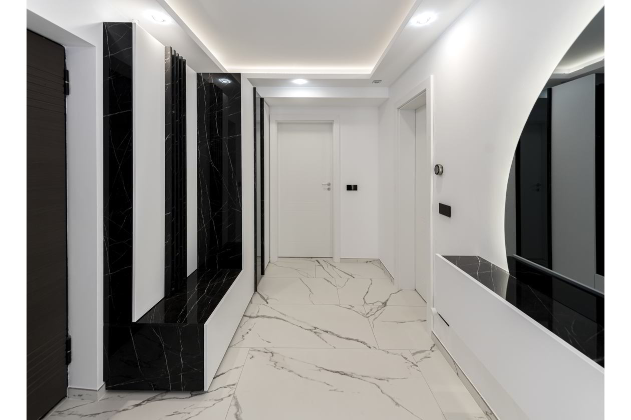 Proiect mobila Hol cu dulap in doua adancimi, comoda cu usi, comoda cu ...