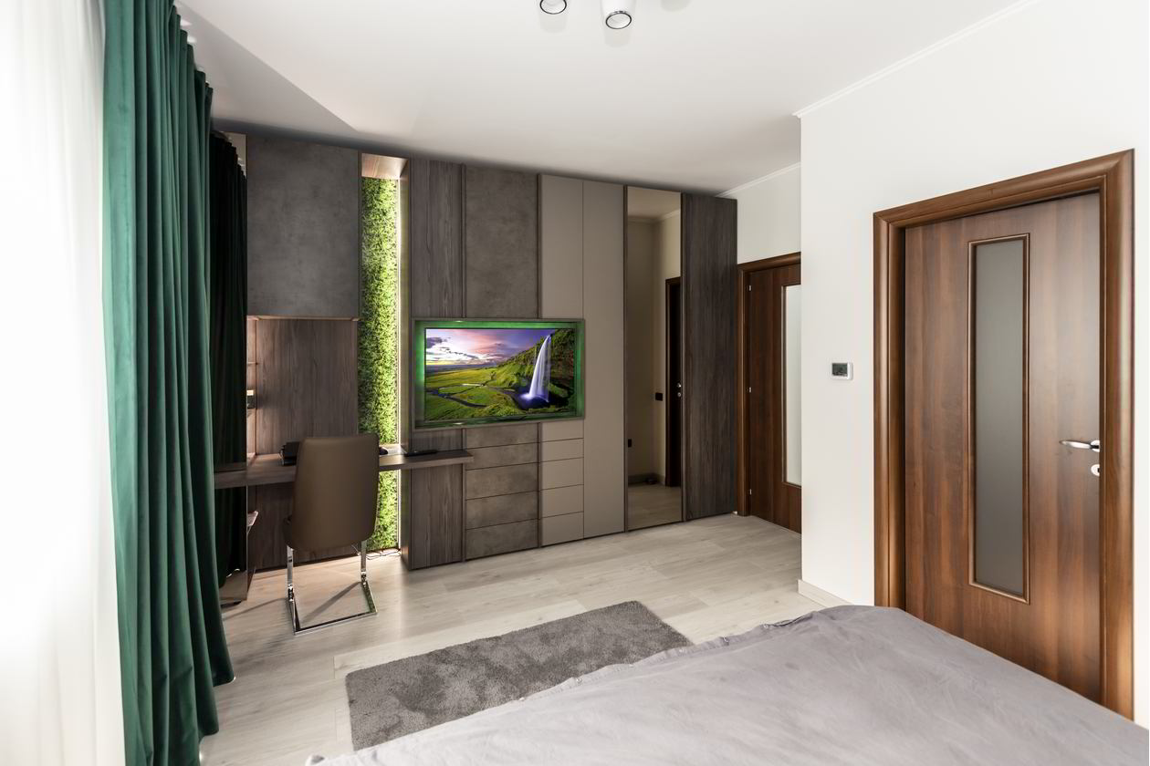 Proiect mobila Camera junior Baiat, cu pat si dulap integrat, dulap cu ...